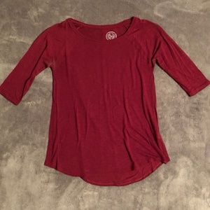 SO | Tops | Maroon Quarter Sleeve Shirt | Poshmark